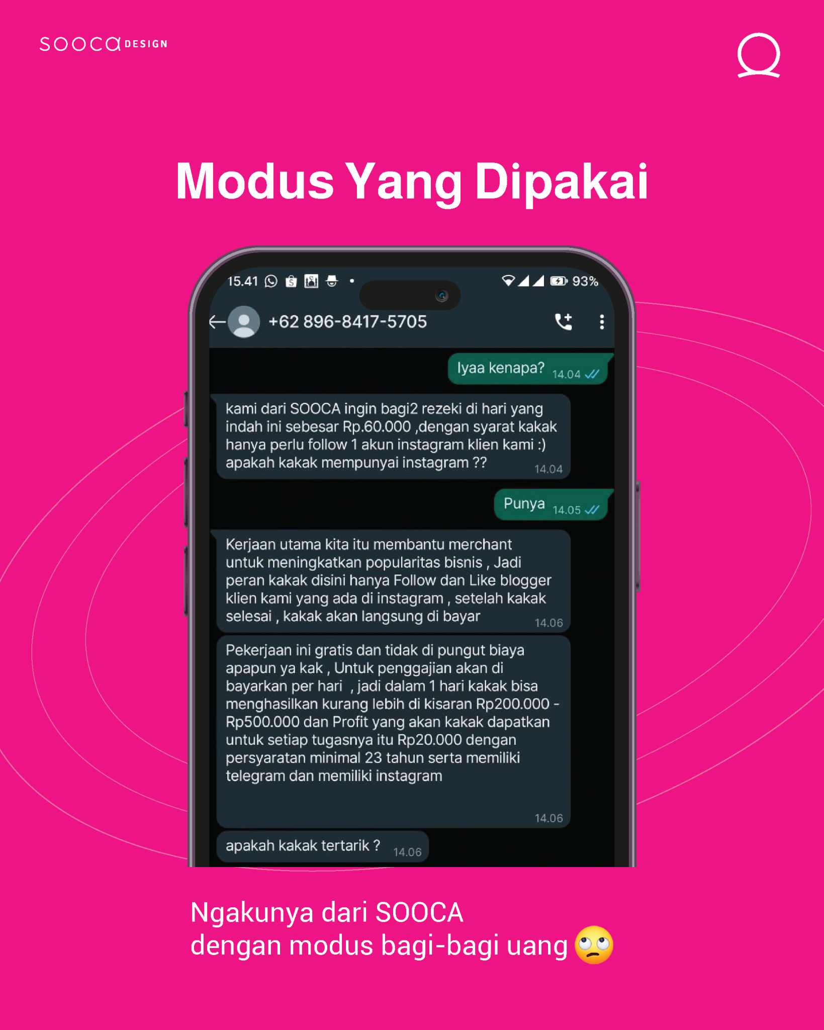 WASPADA! PENIPUAN LOWONGAN PEKERJAAN SOOCA